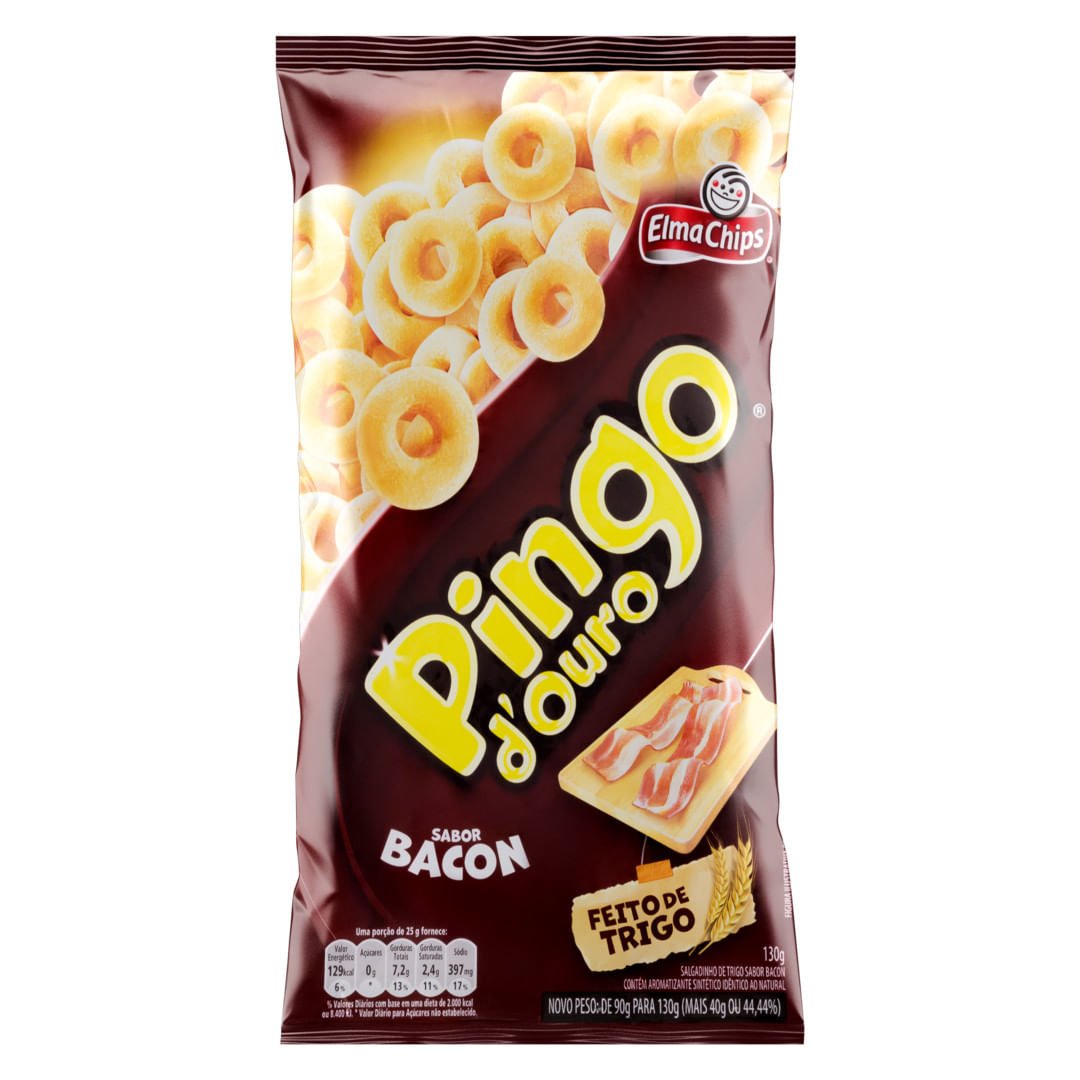 Salgadinho Elma Chips Pingo D`Ouro Bacon 130g