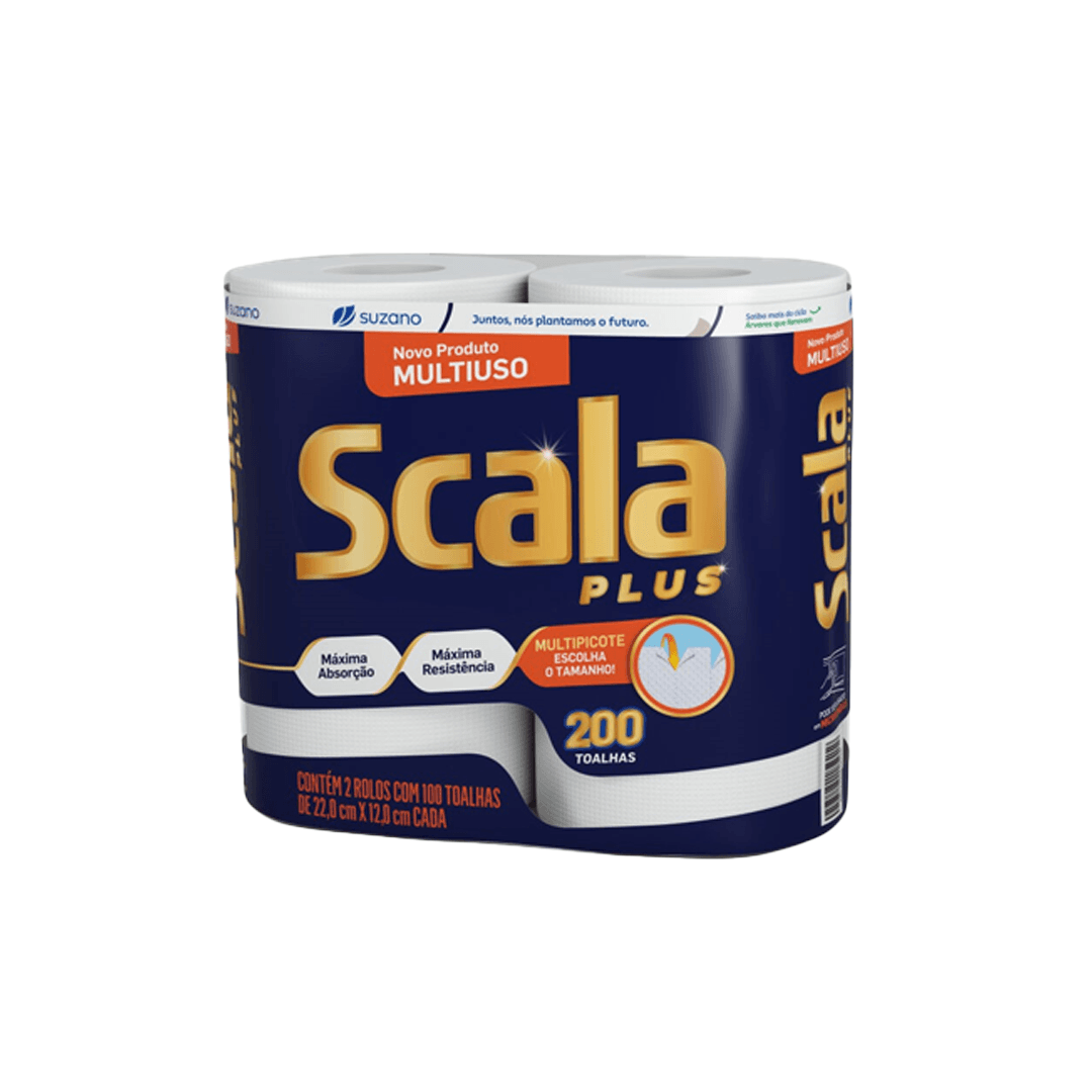 Papel Toalha Scala Plus Com 2 Rolos 200 Folhas