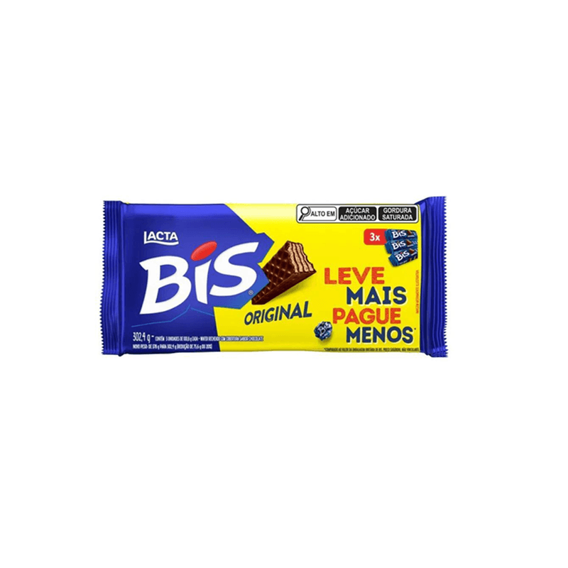 Pack Chocolate Bis Original Com 3 Unidades Leve Mias Pague Menos 302,4g