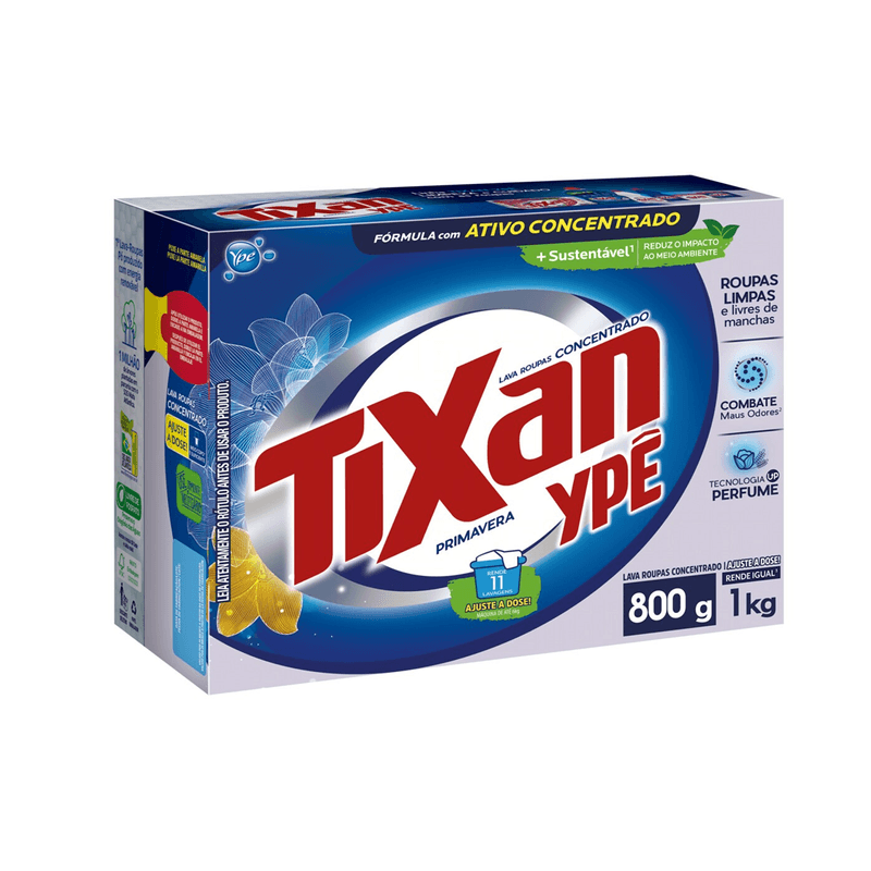 Lava Roupas Em Pó Tixan Ypê Primavera 800g