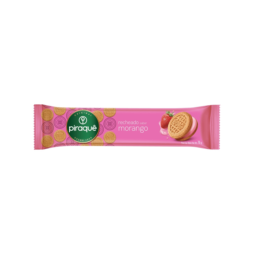 Biscoito Recheado Piraquê Morango 76g