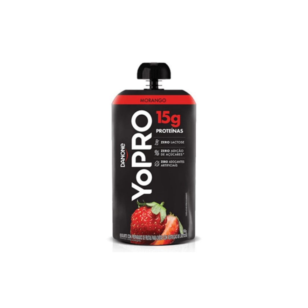 Iogurte Yopro Pouch Zero Lactose 15g Prot Morango 160g